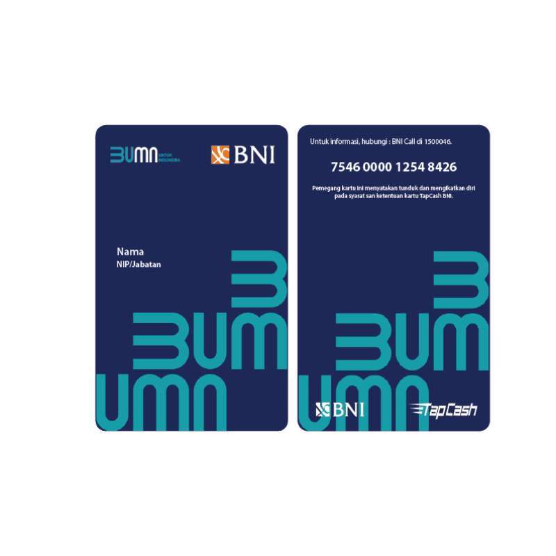 Jual Kartu Bni Tapcash Id Card Kartu Tanda Pengenal Bumn New Kartu ...