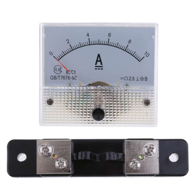 Jual 0-10A DCAnalog Amp Meter Ammeter Current Panel Ampere Meter Shunt ...