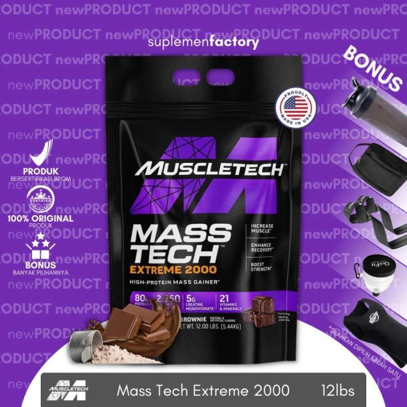 Jual Muscletech Masstech Extreme 2000 20 Lbs Mass Gainer Mass Tech Vanilla di Seller Suplemen ...