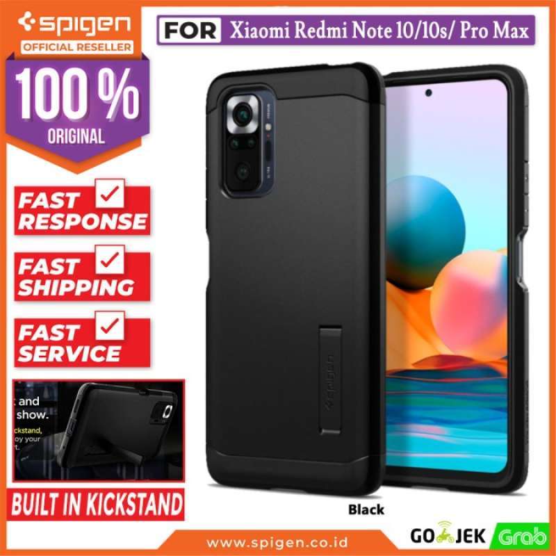Promo Case Xiaomi Redmi Note 10/10s/ Pro Max Spigen Tough Armor Stand ...