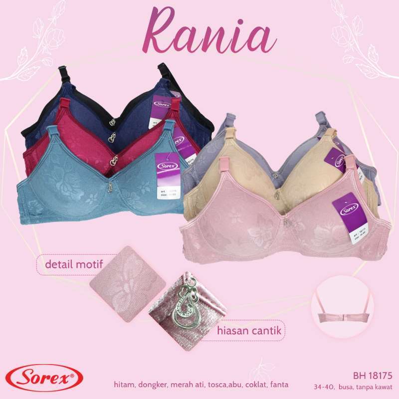 Jual Sorex Bra Busa Tanpa Kawat Kait 2 Setara Cup B Rania Bunga BH ...