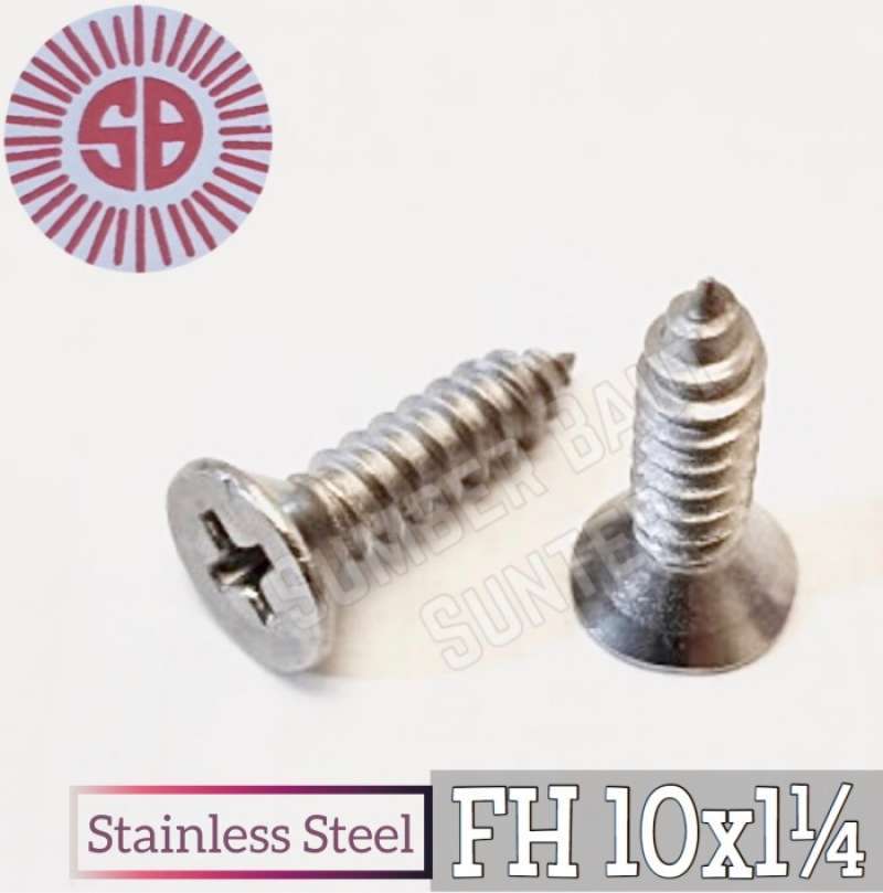 Promo Fh 10X1 1/4 Tapping Screw Stainless 304 - Skrup Kepala Rata 10 X ...