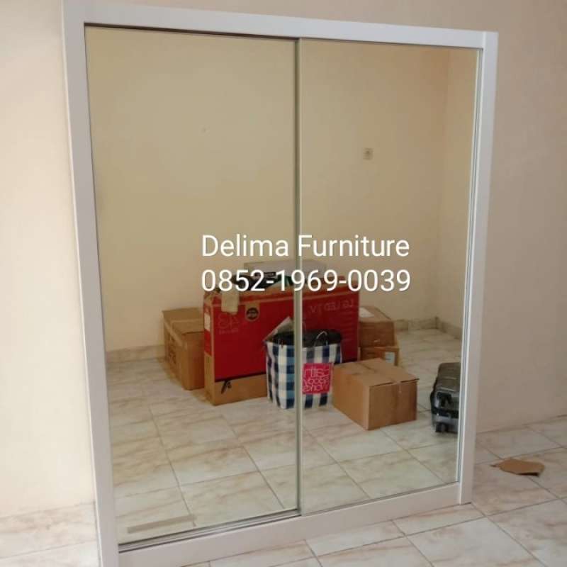 Promo Lemari Pakaian 2 Pintu Sliding Full Cermin Duco /Lemari Duco/Hpl ...