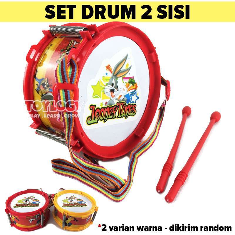 Jual Mainan Edukasi Musik Anak Drum Set Double Side 2 Sisi Stick Mini ...