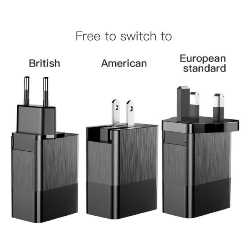 Jual Baseus Duke Universal Travel Adaptor Charger 3 Ports Fast Charging ...
