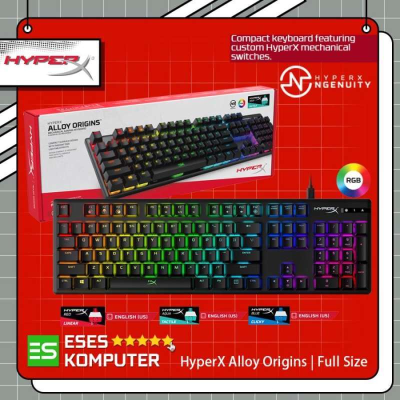 Jual Keyboard HyperX Alloy Origins RGB Full Size | Keyboard Gaming ...