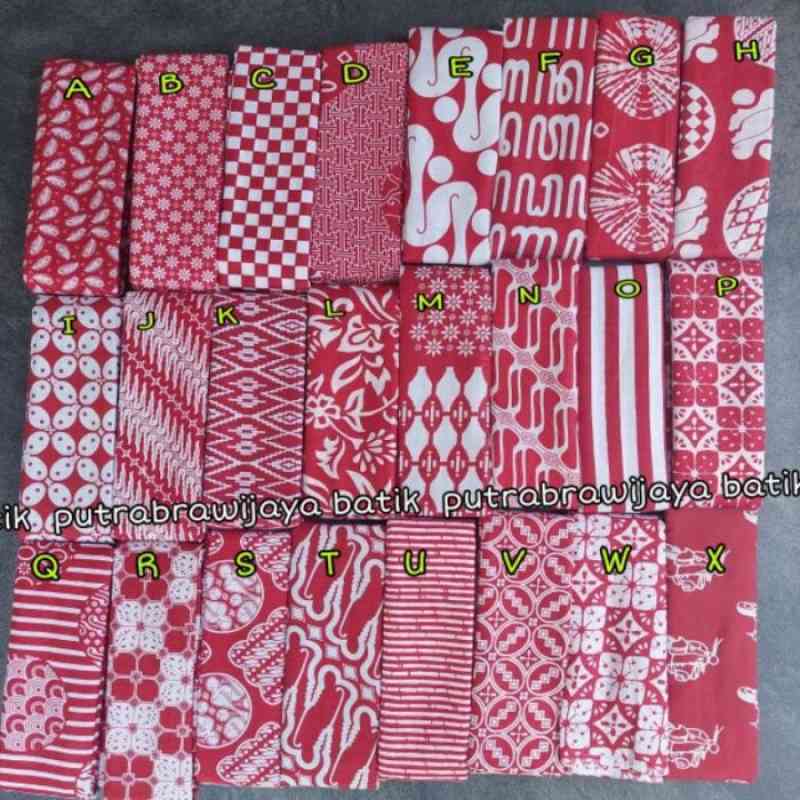 Promo Cr Kain Batik Printing Merah Putih Dan Embos New Modern Spesial ...