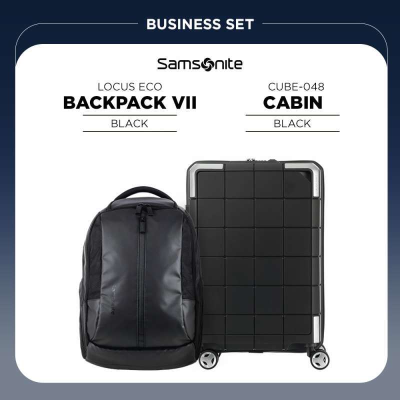 Jual Samsonite Business Set Cube-048 Cabin Front Pkt Black + Locus Eco ...