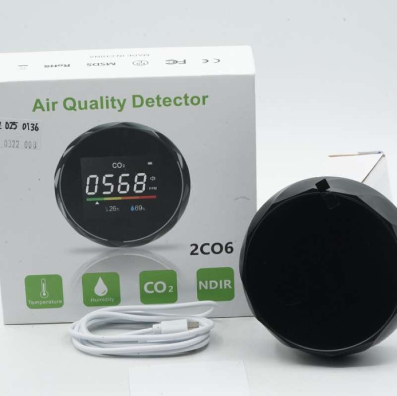 Jual Black Bluetooth Co2 Detector Digital Temperature Humidity Meter ...