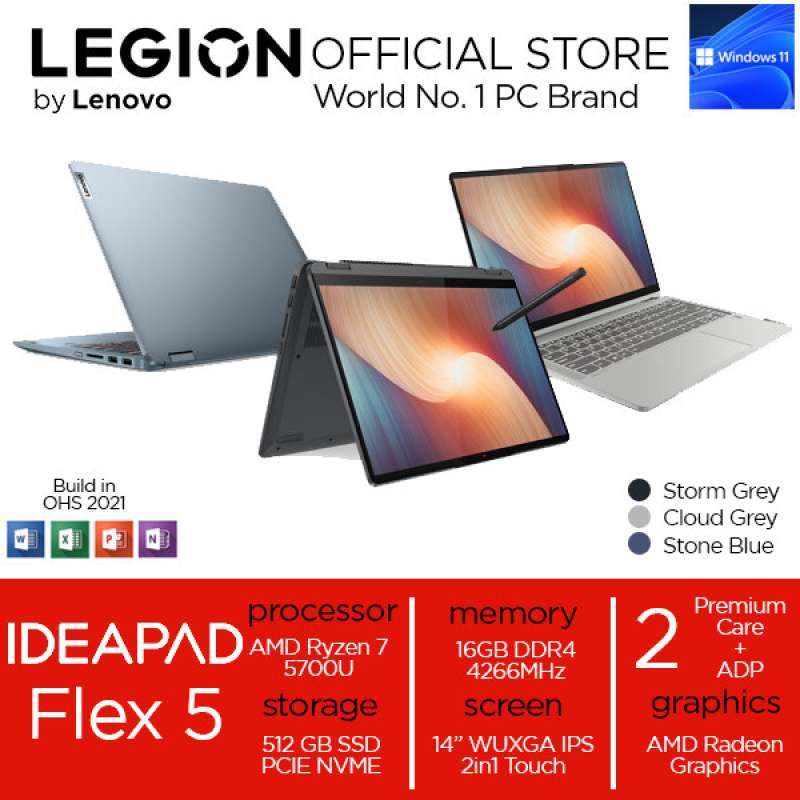 Jual Lenovo Flex 5 14alc7 Acid [amd R7-5700u 16gb/ 512gb Ssd /wuxga/ Ts ...
