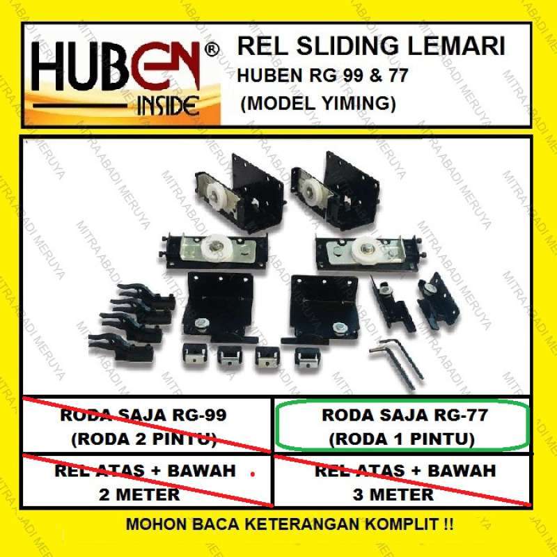 Promo Roda Gantung Huben Rg77 (1 Pintu ) Roda Rel Sliding Lemari Rel ...