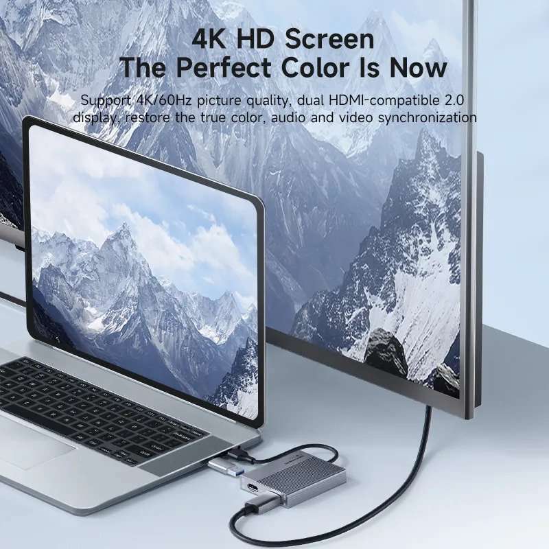 Jual Hagibis Usb-c/usb 3.0 To Dual Hdmi-compatible 4k Display Adapter ...