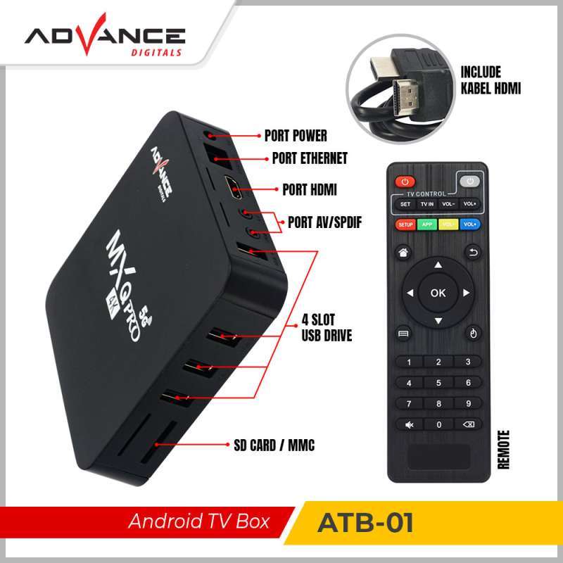Promo Advance Atb-01 Android Tv Box Mxq Pro 4k Support Wifi 2+16gb Tv Box Android Diskon 48% Di ...