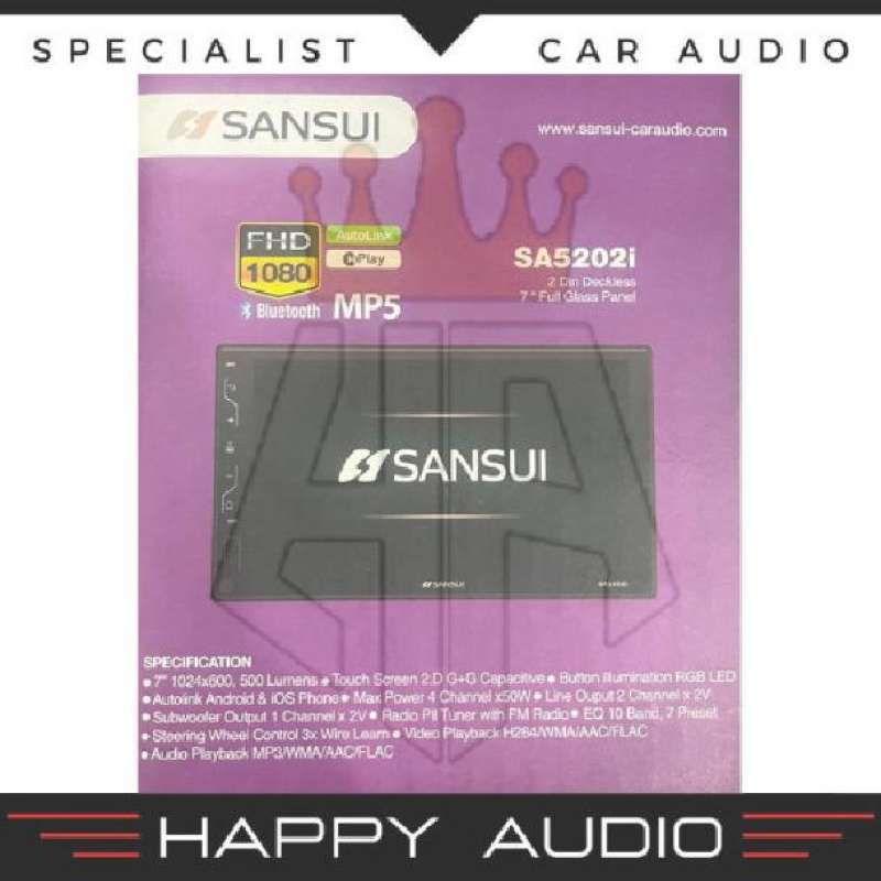 Jual New Head Unit Double Din Sansui Deckless Sa 5201 Mirror Link ...
