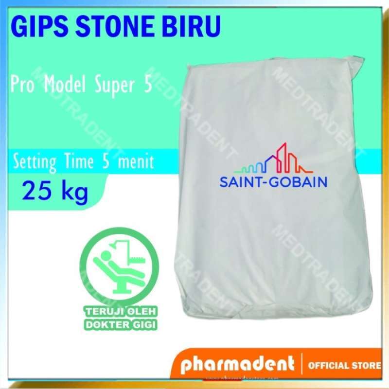Jual Gips Stone Biru Pro Dental Saint Gobain Usa Model Super 5 Tipe 2 25 Kg Di Seller Anes ...