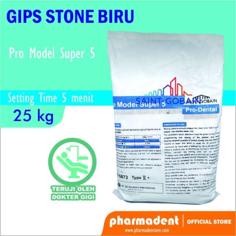 Jual Gips Stone Biru Pro Dental Saint Gobain Usa Model Super 5 Tipe 2 ...