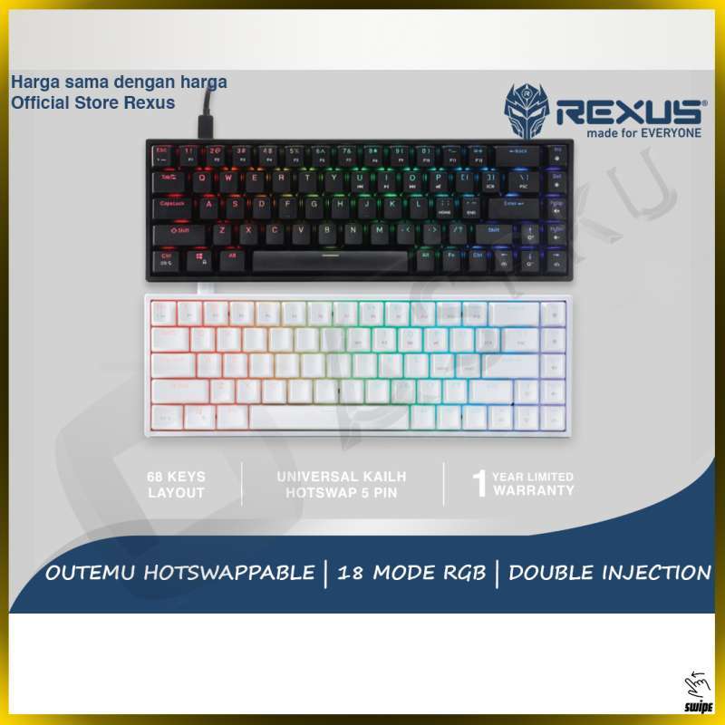 Jual Rexus Mechanical Keyboard Daiva Rx-d68 Key Komputer Computer ...