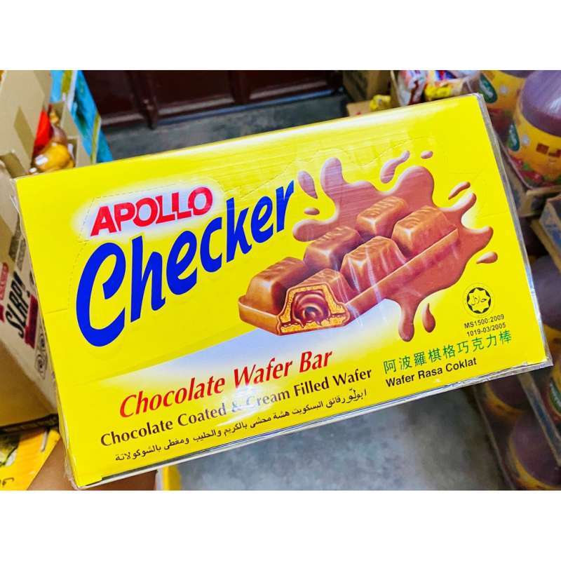 Jual Apollo Checker / Chocolate Wafer Bar / Biskuit Berlapis Coklat dan ...