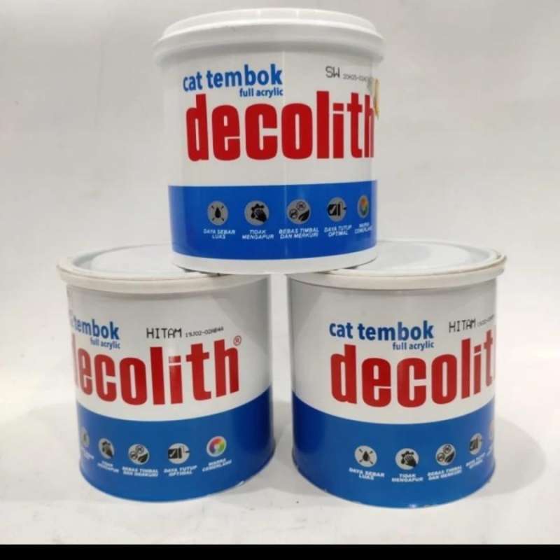 Jual Cat Tembok Plafon Decolith Putih Hitam Interior 1 kg di Seller ...