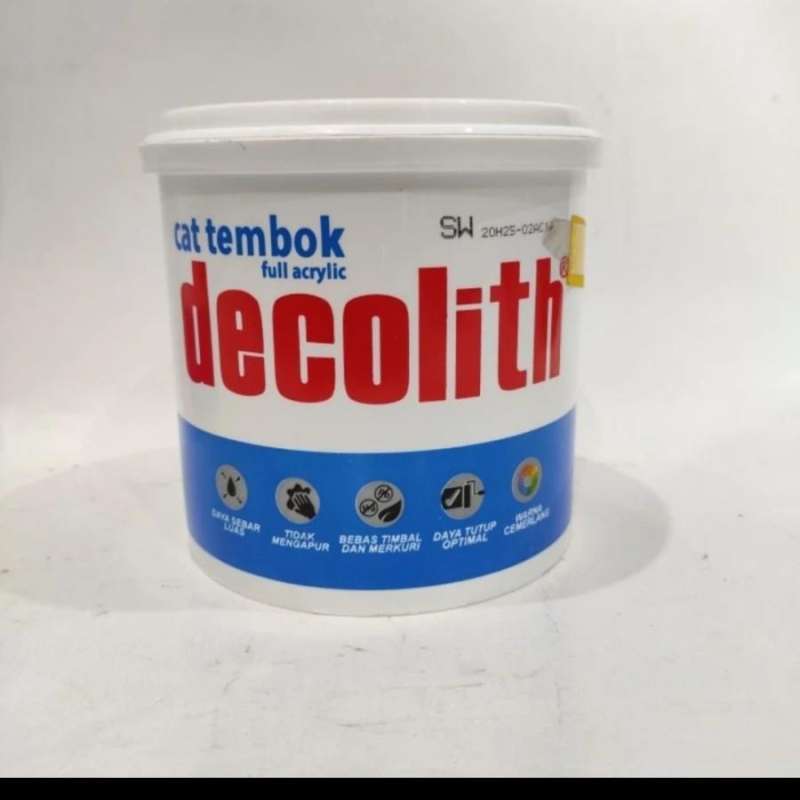 Jual Cat Tembok Plafon Decolith Putih Hitam Interior 1 kg di Seller ...