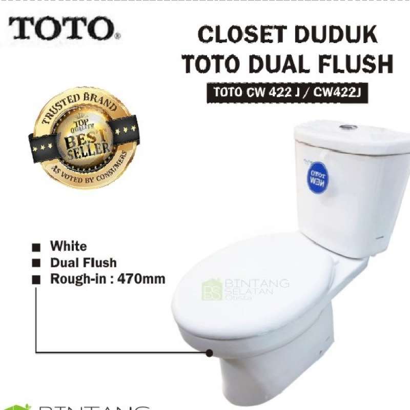 Jual Closet Duduk Toto Cw 422 J / Closed Duduk Toto Cw422j Dual Flush ...