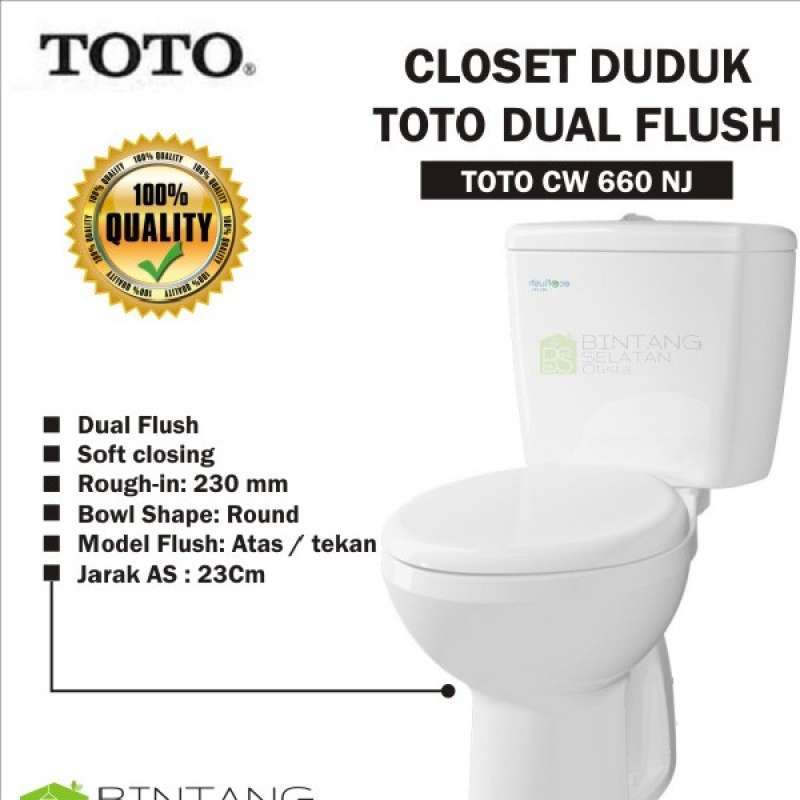Jual Closet Duduk Toto Cw 660 Nj/ Kloset Kamar Mandi Original Toto ...