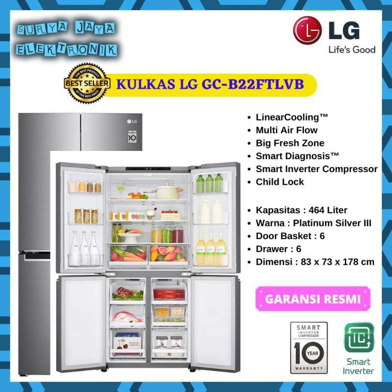 Jual Kulkas Lg Gc-b22ftlvb, Gcb22 Multi Door Smart Inverter Di Seller ...