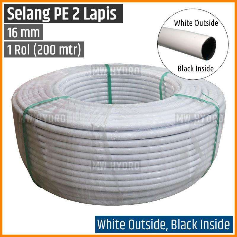 Jual 1 Rol (200 Meter) - Selang PE 16 mm 2 Lapis Putih Hitam ...