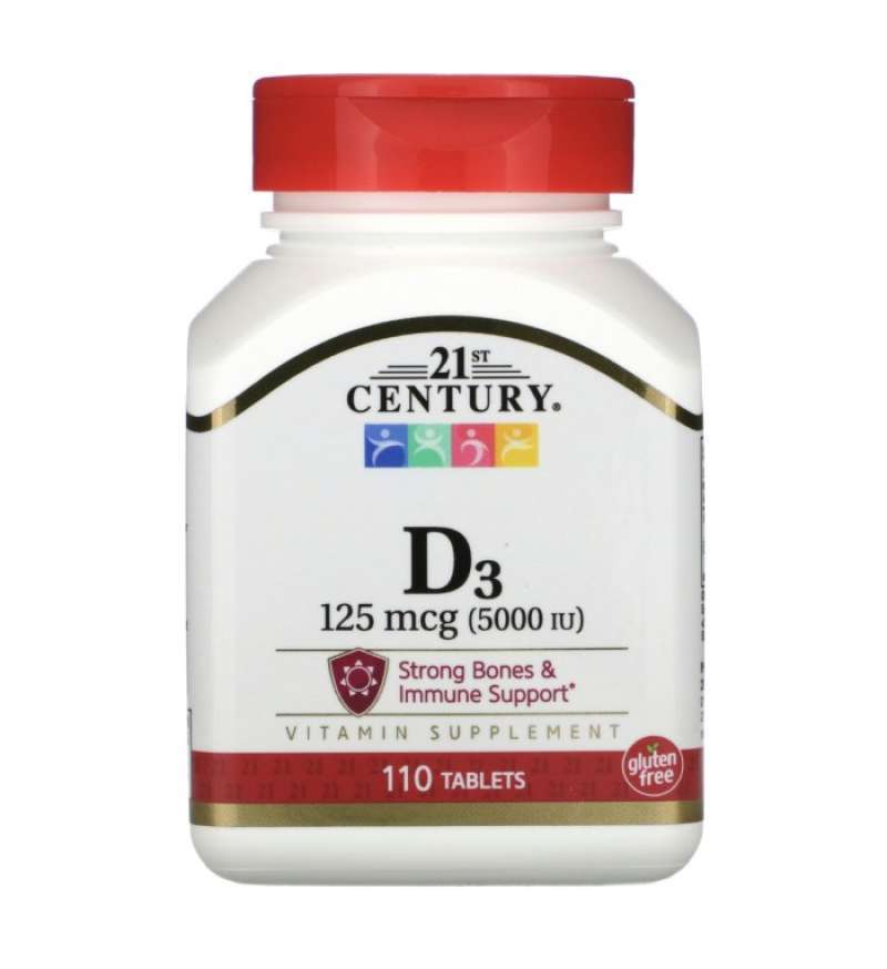 Promo Vitamin D3 5000 IU 125 mcg 21st Century Original USA Vit 110 360 ...