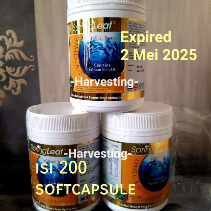 Jual Spring Leaf Omega 3 1000mg With Rich Salmon Fish Oil 200 Kapsul Di ...