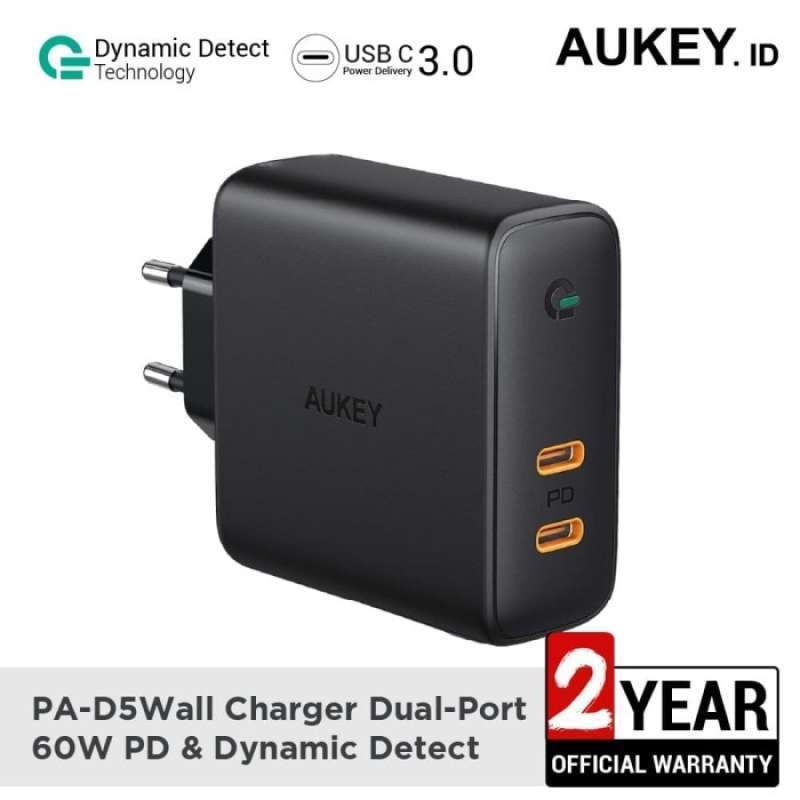 Promo Aukey Charger PaD5 DualPort 60W PD 3.0 Dynamic Detect Diskon 45% di Seller 3 ROS ...