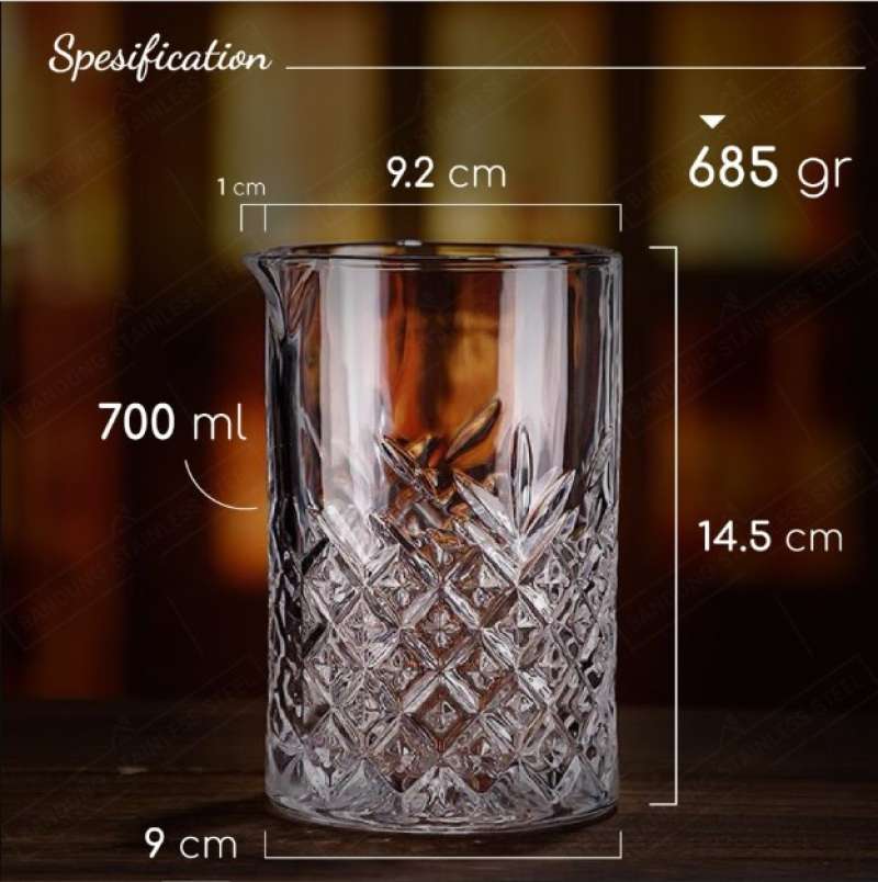 Jual Crystal Mixing Glass Gelas Shaker Kaca Tebal Besar Bartender ...