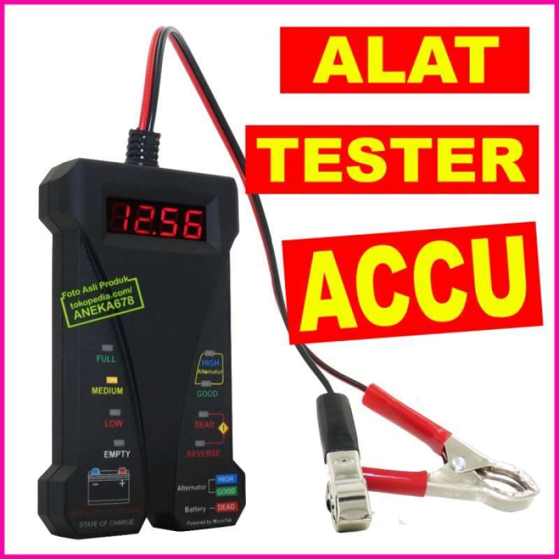 Jual Alat Tester Accu Baterai Digital V Tegangan Voltmeter Analyzer 12V ...