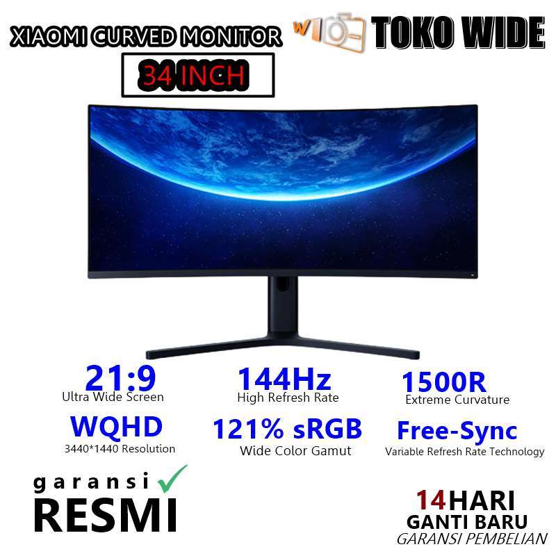 Jual [TOKO WIDE] XIAOMI Gaming Monitor Curved 34 Inch 144Hz WQHD ...