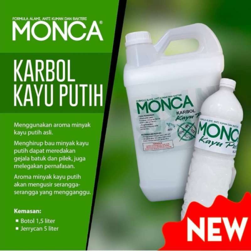 Promo KARBOL KAYU PUTIH MONCA Jerigen 5L - 1 Dus Isi 4 Jerigen Diskon ...