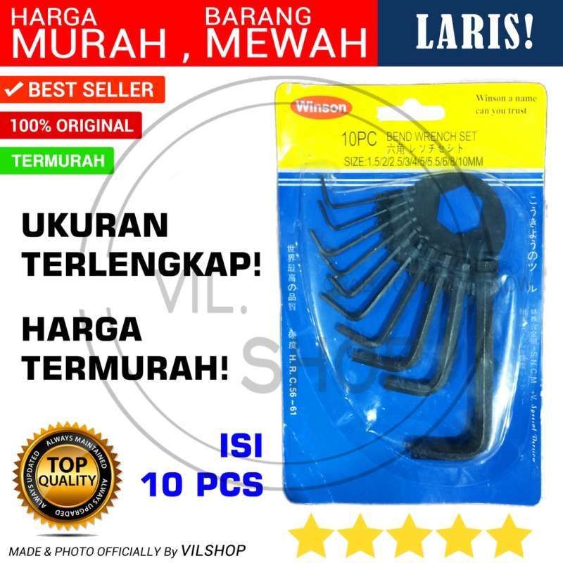 Jual KUNCI L HEXAGONAL WRENCH ALLEY KEY SET KOMPLIT UNTUK SEPEDA MOTOR ...