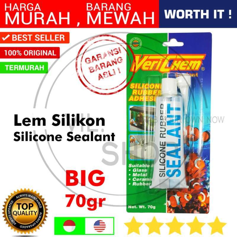 Jual Verichem Asli Lem Silikon Besar Silicone Rubber Sealant 70 Gr Lem ...