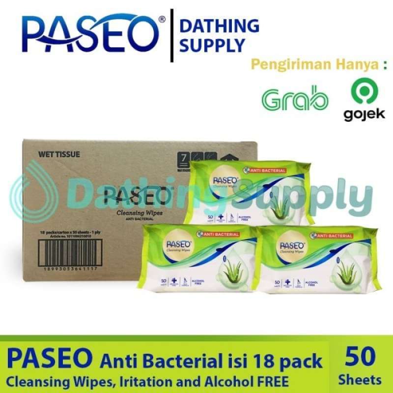 Promo (Khusus Gojek/Grab) Tissue Paseo Anti Bacterial 50S - 1 Dus Isi ...