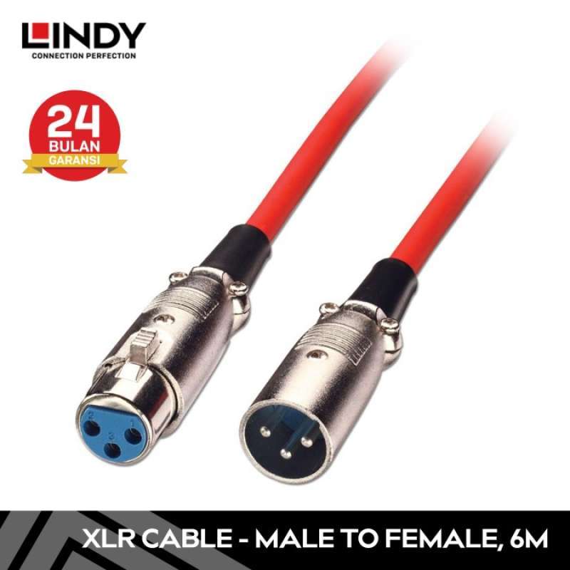 Promo Kabel XLR Microphone 6M Audio Cable - Male to Female Red Diskon ...
