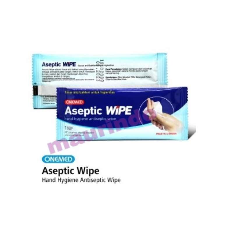 Promo ♏ Aseptic Wipe Tissue 1pcs Onemed Tisu Basah Antiseptic Hand ...