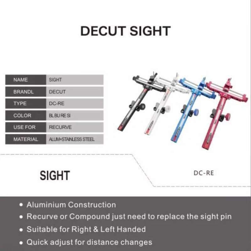 Jual DECUT Sight DC-RE Recurve Archery - Professional Sight Busur Panah ...