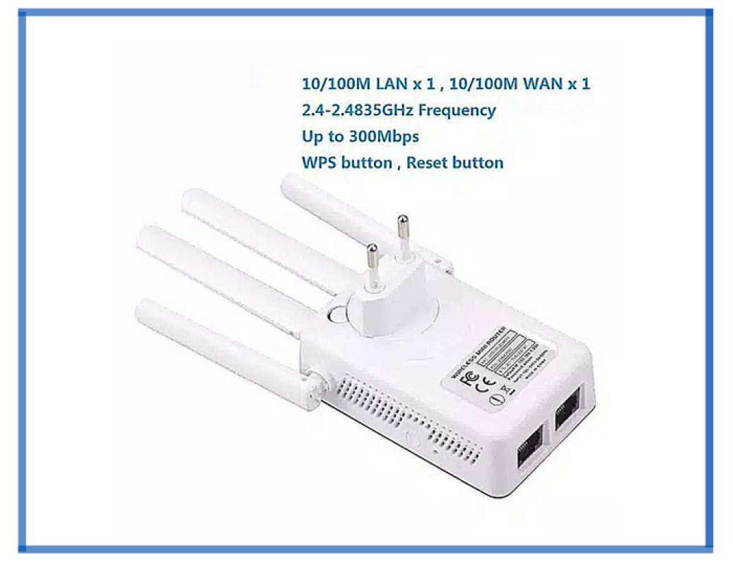 Promo Penguat Sinyal Wifi 4 Antenna 300 mbps Wireless Repeater Router ...