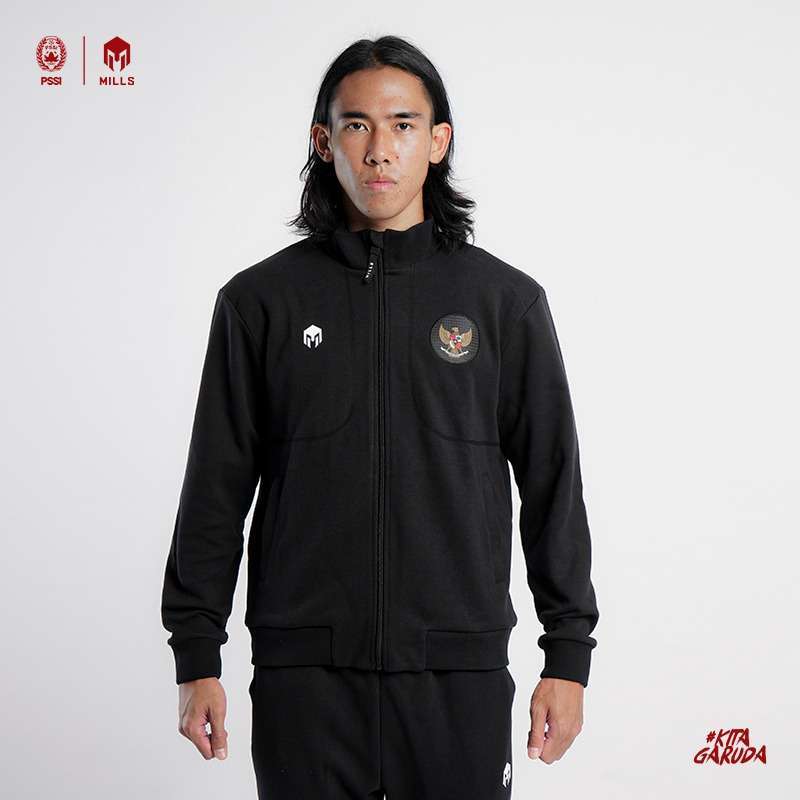 Jual Mills Timnas Indonesia Garuda Track Jacket 8004gr - Black M Di ...