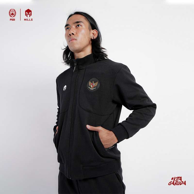 Jual Mills Timnas Indonesia Garuda Track Jacket 8004gr - Black M Di ...