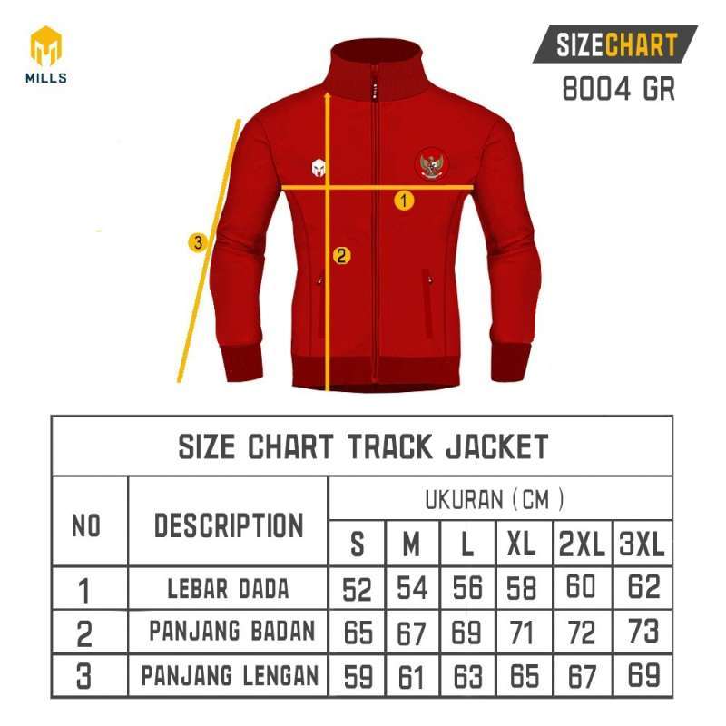 Jual Mills Timnas Indonesia Garuda Track Jacket 8004gr - Black M Di ...