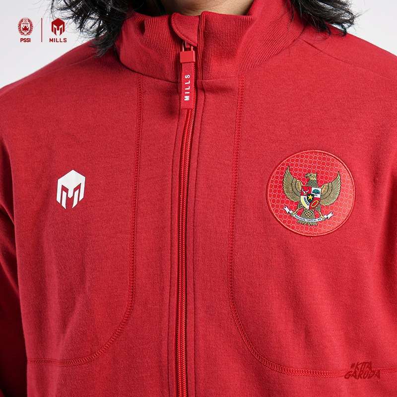 Jual MILLS Timnas Indonesia Garuda Track Jacket 8004GR - Red XXL di ...