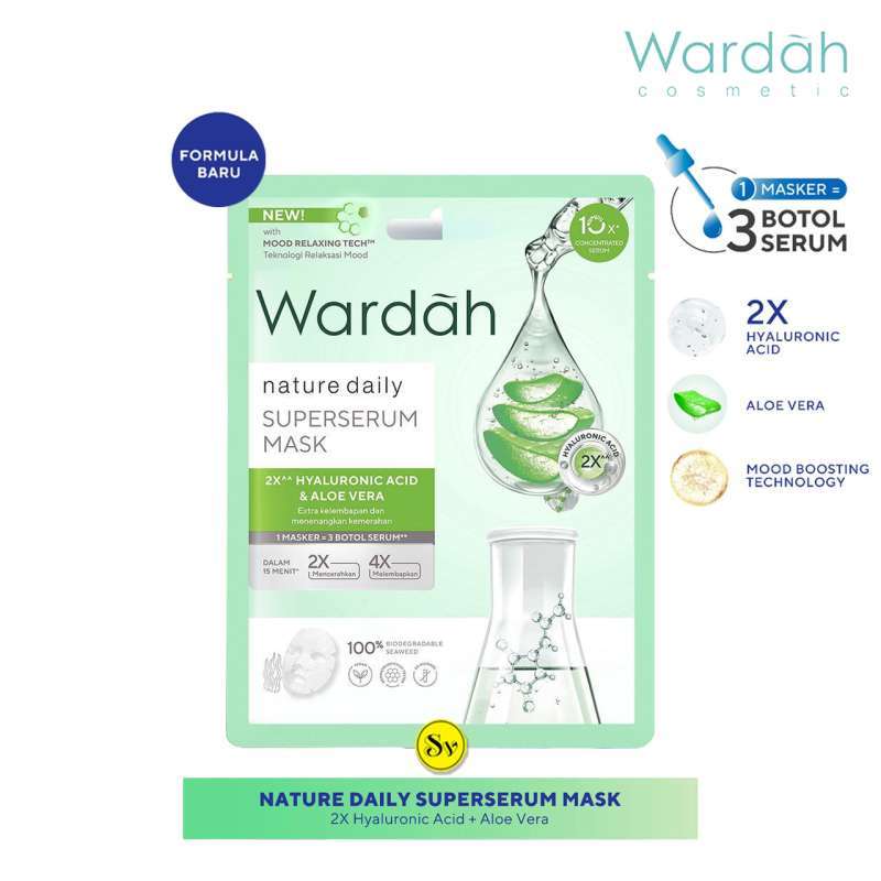 Promo Wardah Nature Daily Superserum Mask 20 Ml Sheet Mask Aloe Vera Menyegarkan Diskon 29 Di