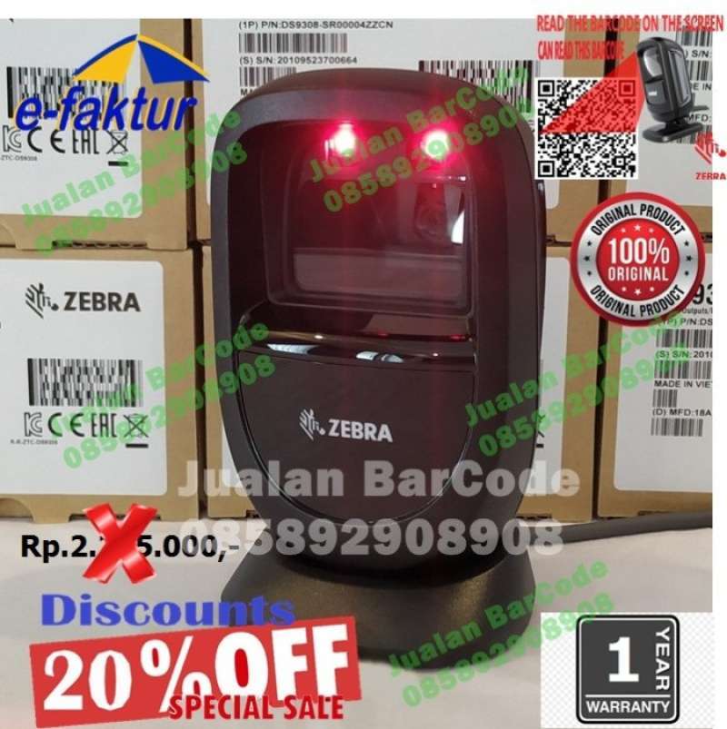 Jual Barcode Scanner Omni Motorola Zebra Symbol Ds9208 - Ds 9208 1d ...