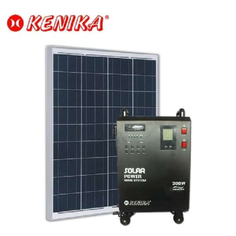 Promo SOLAR HOME SYSTEM WITH INVERTER KENIKA AK-8642U (80WP+12V/70AH ...