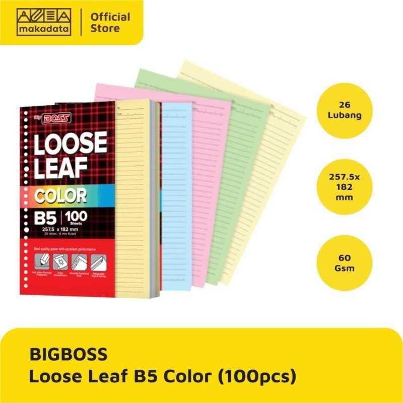 Jual Loose Leaf Color | Kertas Binder B5-100 Big Boss Warna Murah Di Seller Makadata Putro Agung ...